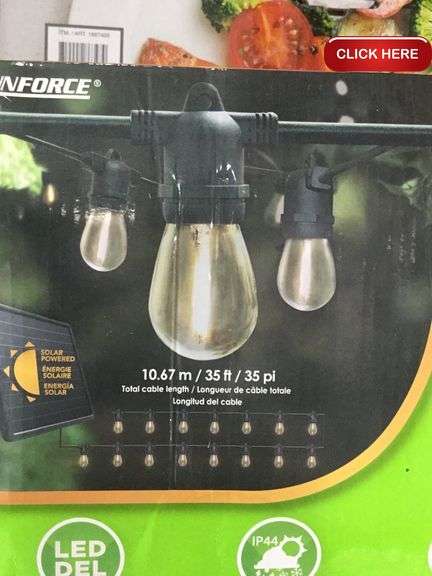 Sunforce solar string lights, 35’ - Rideau Auctions