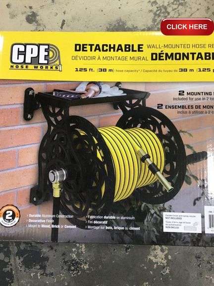 Cpe detachable wall mounted hose reel - Rideau Auctions