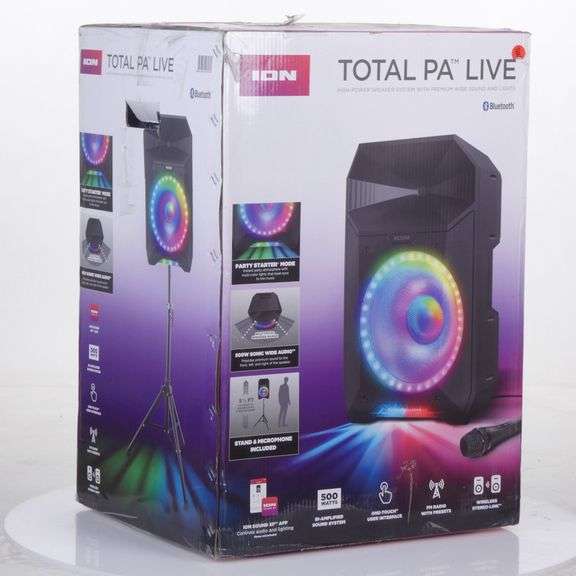 Ion Total PA Live Speaker System w/ Premium Wide Sound & Lights - Rio ...