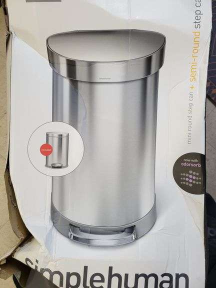 Simplehuman 45L Semi-round Step Trash Can - Rio Grande Trade