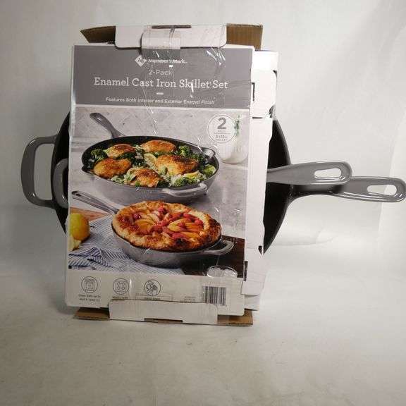 Member's Mark 2 Pack Enamel Cast Iron Skillet Set - Rio Grande Trade