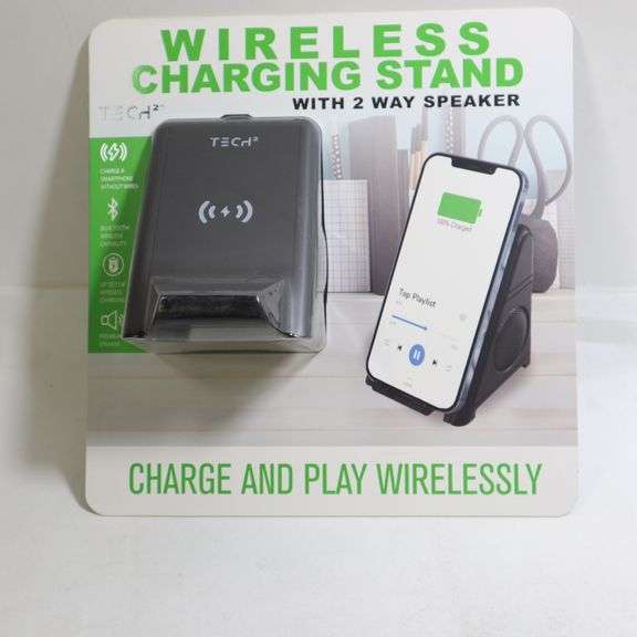 Tech2 Wireless Charging Stand w/2 Way Speaker - Rio Grande Trade