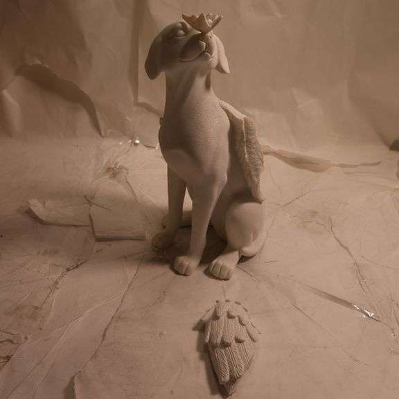 12" Dog Statue w/Wings & Butterfly (Broken) - Rio Grande Trade