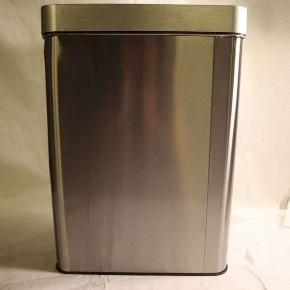 13 Gallon Wings Open Lid Sensor Stainless Steel Trash Can, Dented - Rio ...