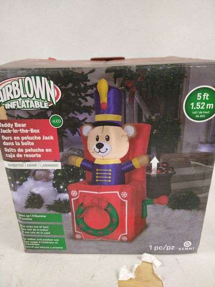 Airblown Inflatable Teddy Bear Jack-In-The-Box, LED, 5 Ft - Rio Grande ...
