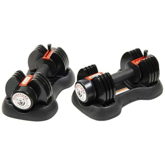 Signature Fitness Adjustable Dumbbells 25 Lbs - Rio Grande Trade