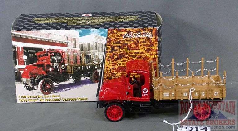 Ertl Texaco Mack AC Bulldog Flatbed Truck Bank with Original Box ...