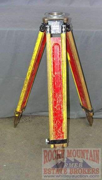 Heavy Duty Adjustable Wooden Surveying Tripod. - Rocky Mountain Estate ...