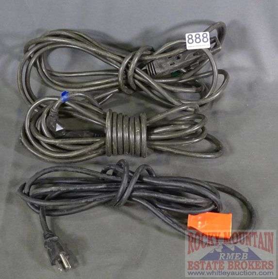 2-25' Extension Cords with Triple Plugs & Black Extension Cord. All for ...