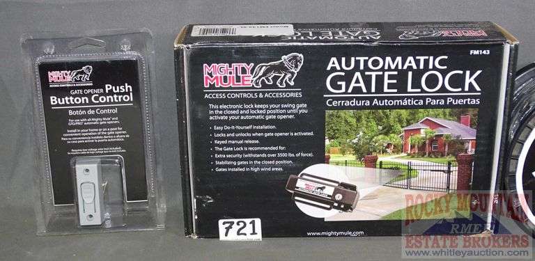 Mighty Mule Automatic Gate Lock, 100' Spool of Low Voltage Wire & Push ...