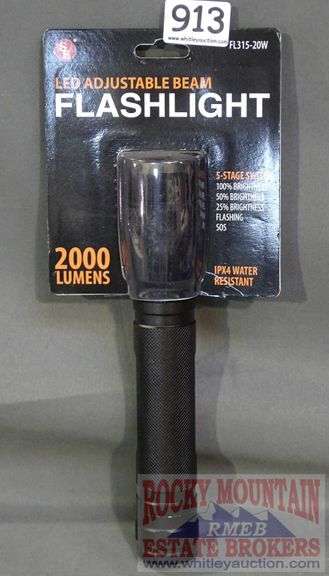 New 2000 Lumen 5-Stage LED Flashlight. Uses 3 D Batteries. - Rocky ...