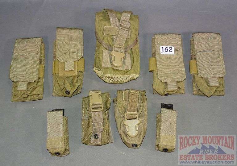 Asst. Military MOLLE Pouches, including canteen pouch, 4 30-round ...