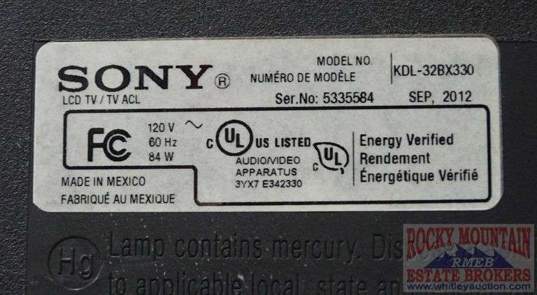 Sony 32" Model KDL-32BX330 LCD TV. This has a good picture. - Rocky ...