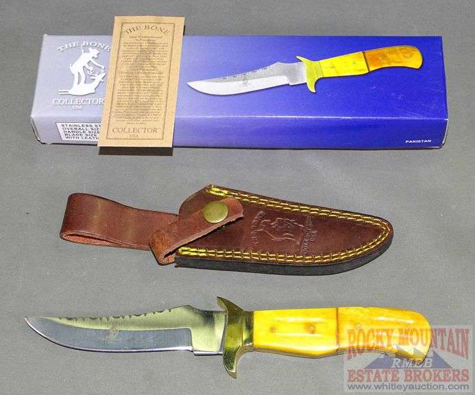 New The Bone Collector 9" Straight Blade Hunting Knife with Serrated ...