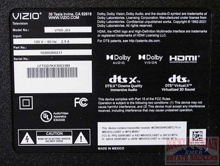 Like New Vizio 70" V-Series 4K HDR Smart TV with Remote & Original Box. Model V705-J03. - Rocky ...