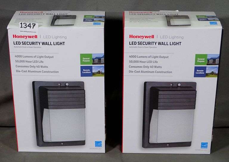 2 New Honeywell LED Security Wall Lights with Automatic Dusk to Dawn ...