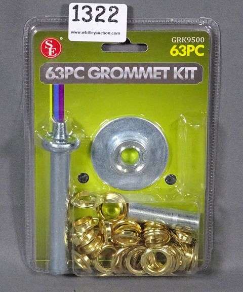 New 63 Piece Grommet Kit. This includes a hole punch, grommet punch ...