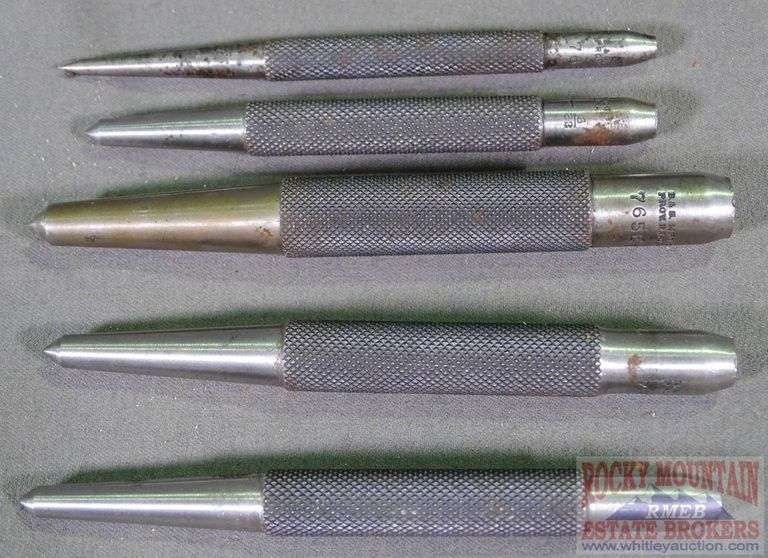 Brown & Sharpe 5-Piece Center Punch Set In Case. - Rocky Mountain ...