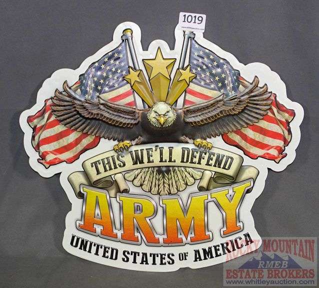US Army Eagle heavy embossed tin sign, 15" high. - Rocky Mountain ...