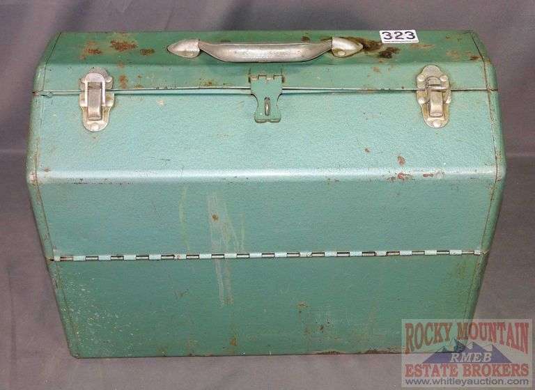 Green Steel Fold out tool box with assorted hardware and more. - Rocky ...