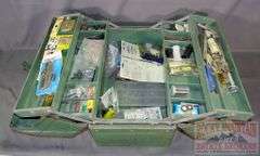 Green Steel Fold out tool box with assorted hardware and more. - Rocky ...