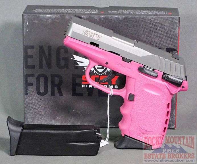 New SCCY Pink/SS 9mm semi-automatic pistol. - Rocky Mountain Estate ...