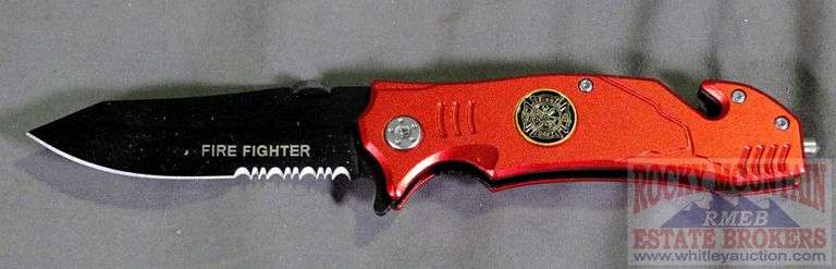 New Firefighter 8" Liner Lock Folding Knife with Partially Serrated ...