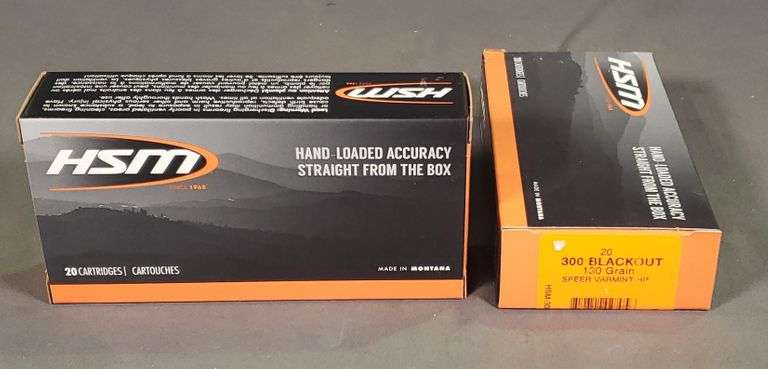 2 New boxes of 20 HSM .300 Blackout, 130 grain, speer varmint hollow ...