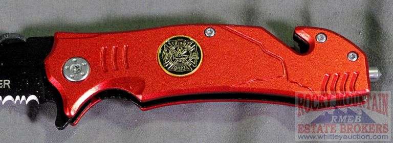 New Firefighter 8" Liner Lock Folding Knife with Partially Serrated ...