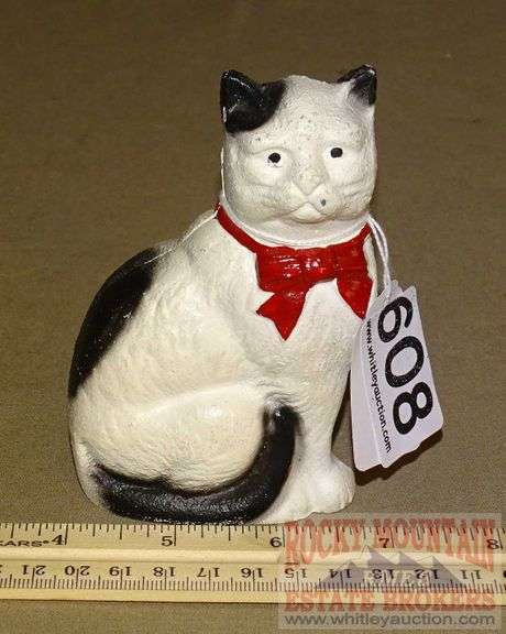 Cast Iron Cat Bank, 4" High. - Rocky Mountain Estate Brokers Inc.