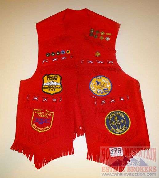 Vintage Boy Scout Leader Vest W/ Badges & Pins. - Rocky Mountain Estate ...