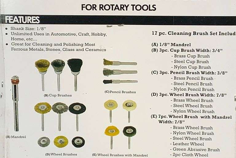 New 17 PC Rotary Brush Set. - Rocky Mountain Estate Brokers Inc.