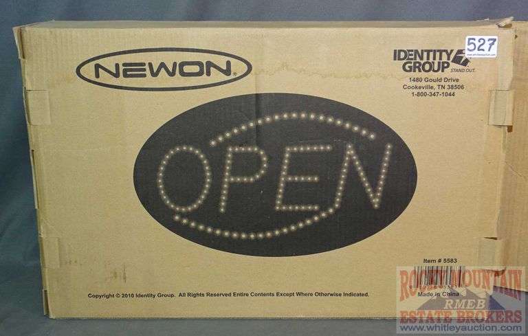 NeWon Flashing LED "OPEN" Sign. 13"X21". - Rocky Mountain Estate ...