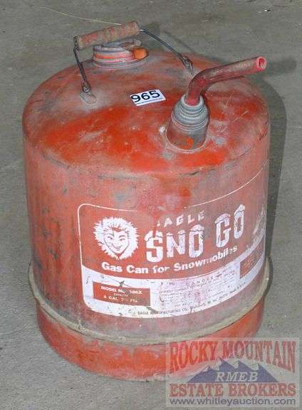 Vintage Eagle Sno Go Metal 6 Gallon Gas Can. - Rocky Mountain Estate ...