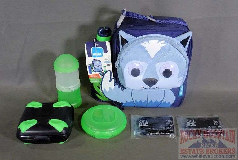 Brand new Smash "Fox" 7 piece lunch kit set with lunch box, thermos ...