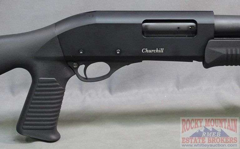 Brand new AKKAR Churchill 612 - 12 gauge pump action shotgun with 18.5" barrel and pistol grip ...