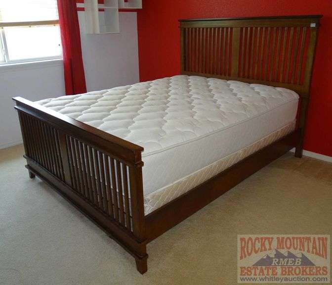Mission Style Queen Size Bed Frame. - Rocky Mountain Estate Brokers Inc.