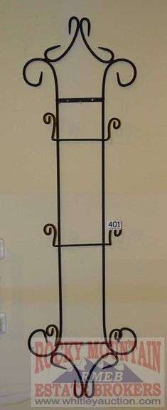 Wrought Iron Plate Rack. 42" High. - Rocky Mountain Estate Brokers Inc.