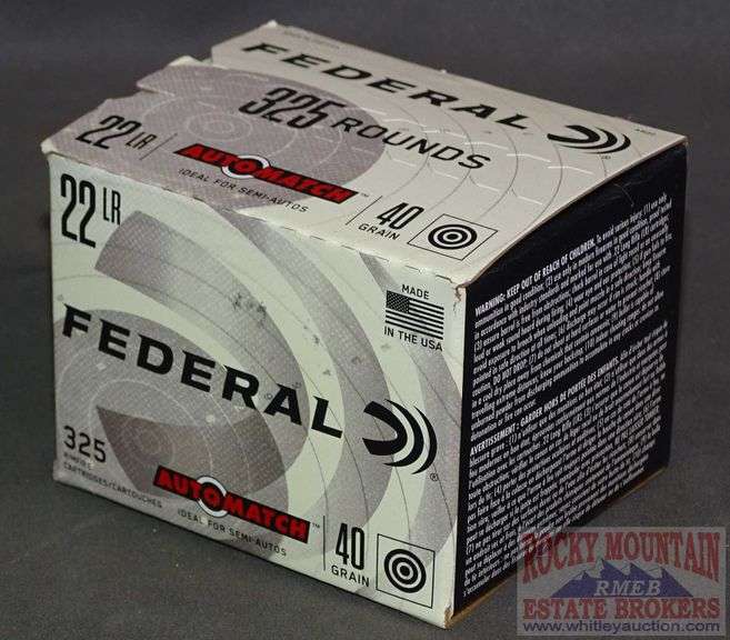 325 Federal .22LR 40 Grain Cartridges. - Rocky Mountain Estate Brokers Inc.