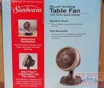 Sunbeam Oscillating Table Fan. - Rocky Mountain Estate Brokers Inc.