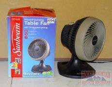 Sunbeam Oscillating Table Fan. - Rocky Mountain Estate Brokers Inc.