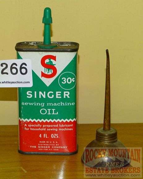 Vintage Singer Sewing Machine Oil Tin & Small Copper Oil Can. Both for ...