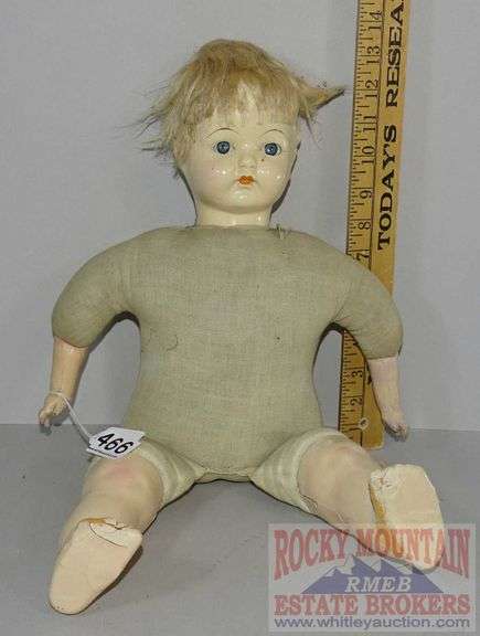 Early Ideal Composition Baby Doll W/ Side Glancing Eyes, Cloth Body ...