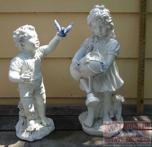 2 Plastic Garden Statues. Show some wear. Both for one money. - Rocky ...