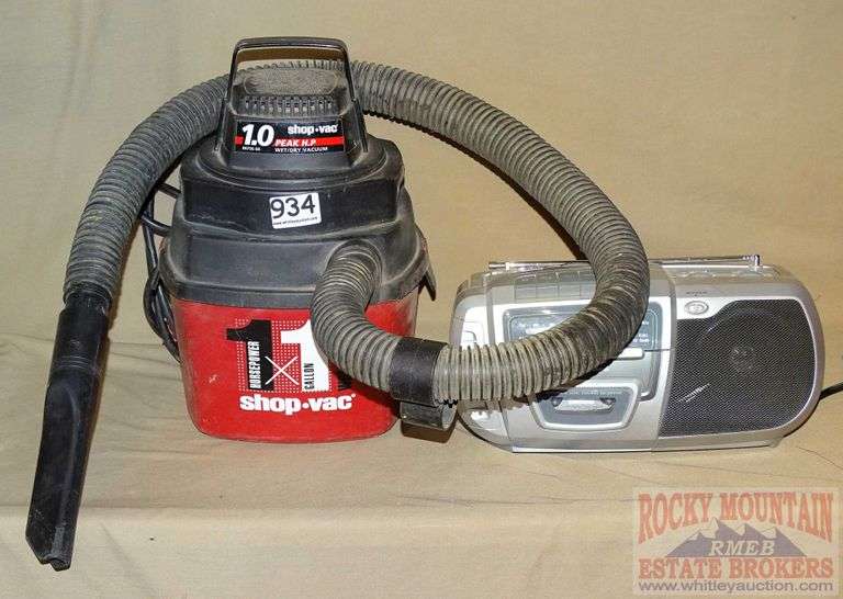 1 Gallon Shp-Vac Wet/Dry Shop Vacuum & AM/FM Cassette Boom Box. Both ...