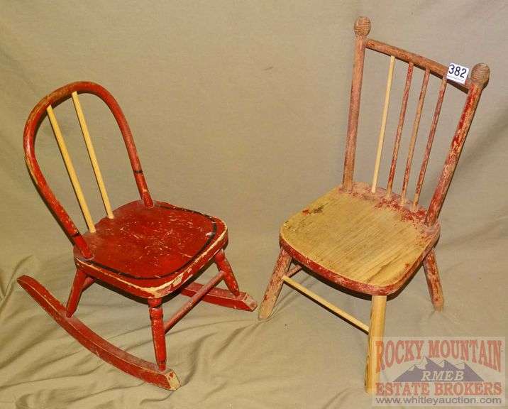 Child Size Rocking Chair & Spindle Back Chair. Both for one money ...