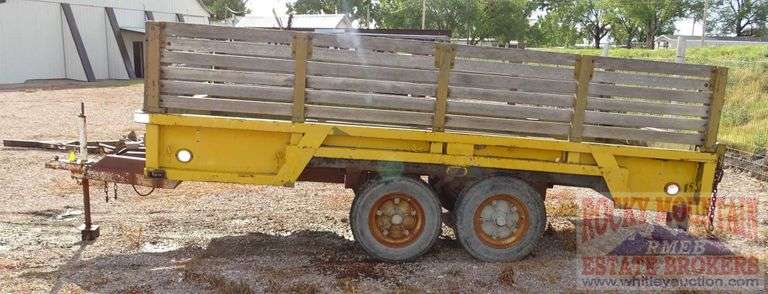 Tandem Axle Trailer W/ Vintage Military Truck Box & Side Boards. We ...