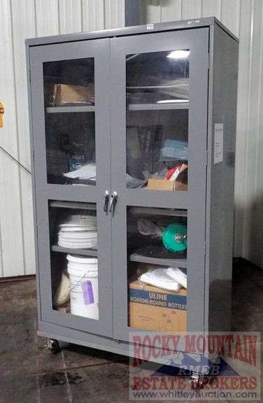 Uline Clear View 2 Door Roll Around Storage Cabinet. 84x48x24. - Rocky ...