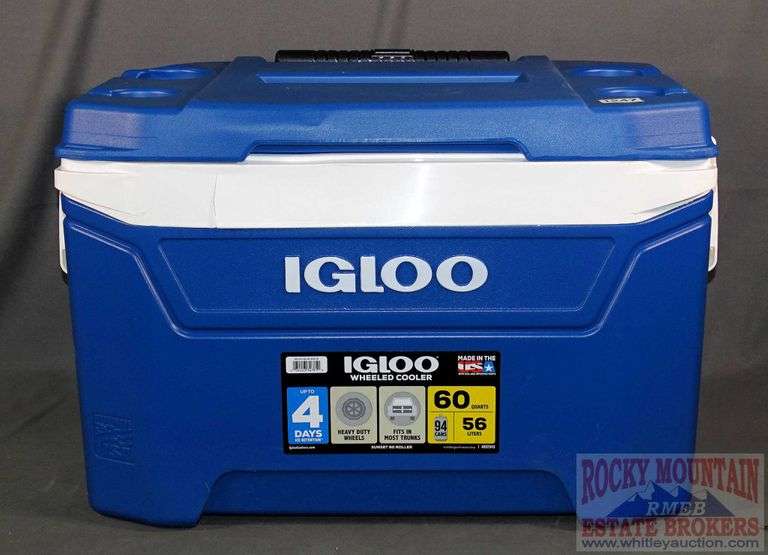 Blue Igloo 60 quart cooler with wheels. - Rocky Mountain Estate Brokers ...