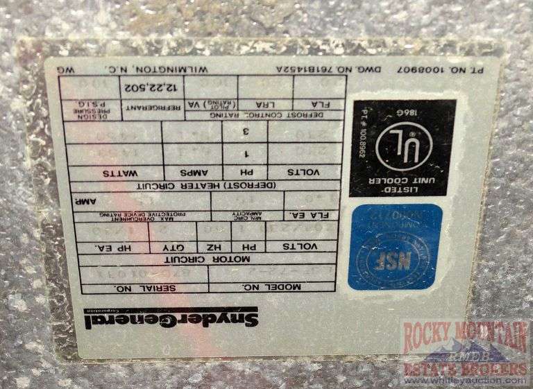 Snyder General 2-fan cooling unit. This was working when it was taken ...
